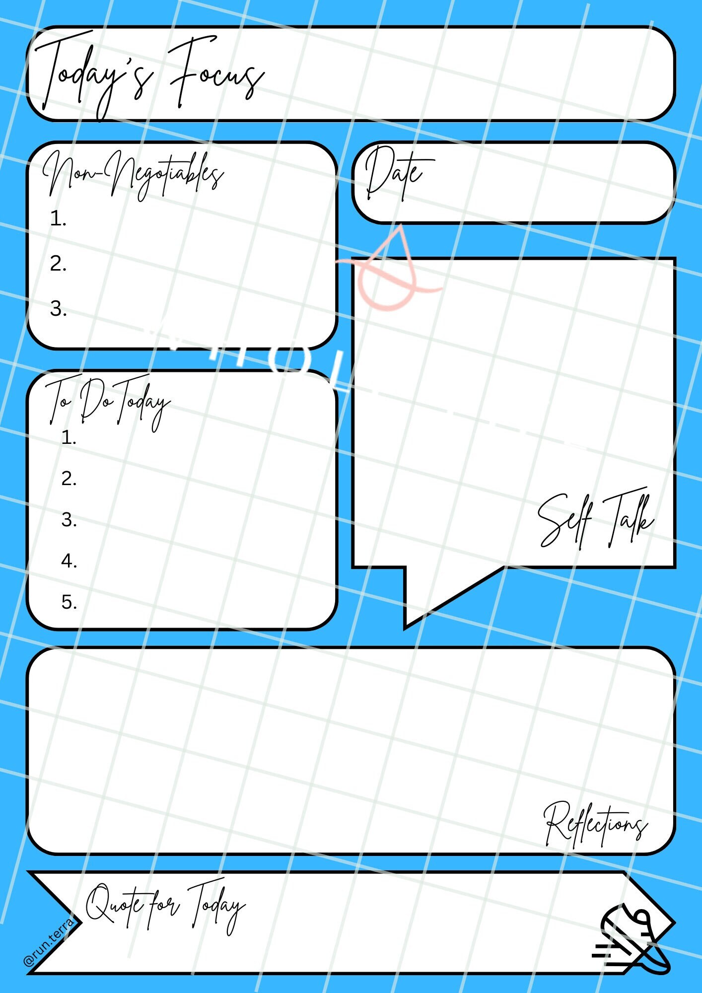 Today's Goals - a Daily Worksheet for Effective Goal Setting - Etsy