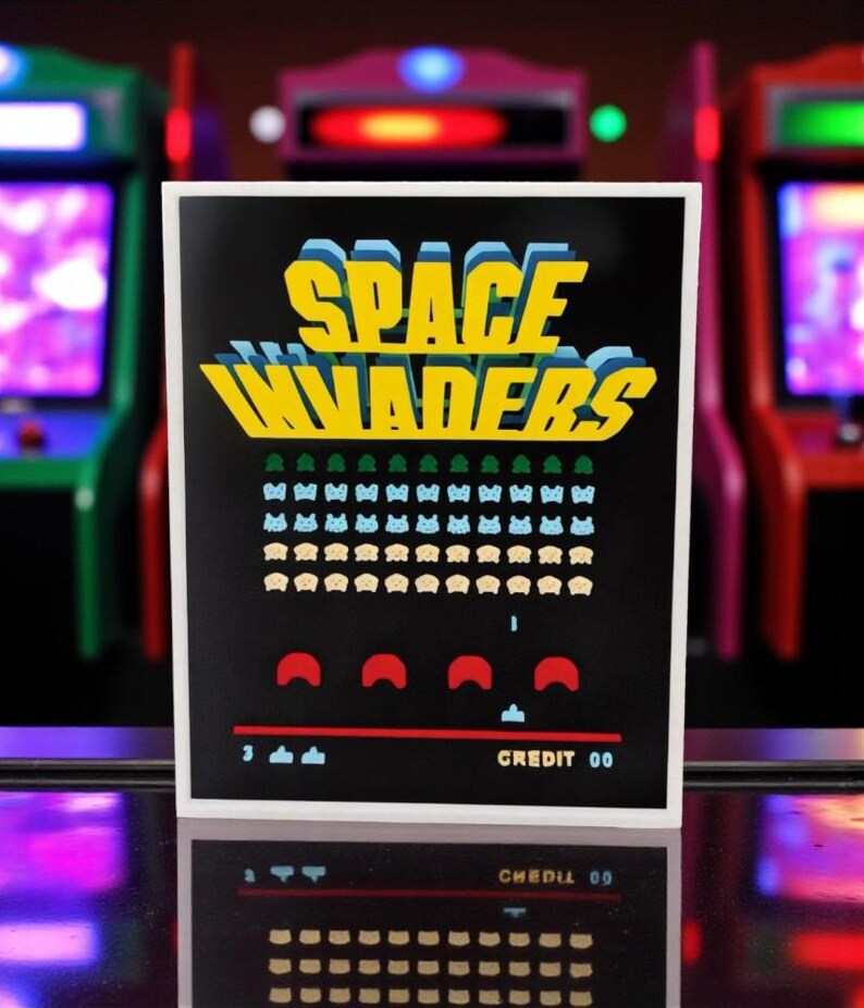 3D Printed Space Invaders Wall Art: Retro Arcade Decor - Etsy
