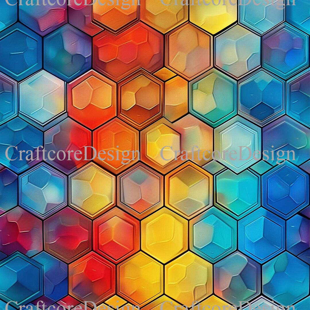 Rainbow Hexagon Honeycomb Seamless File | Colorful Honeycomb Design ...