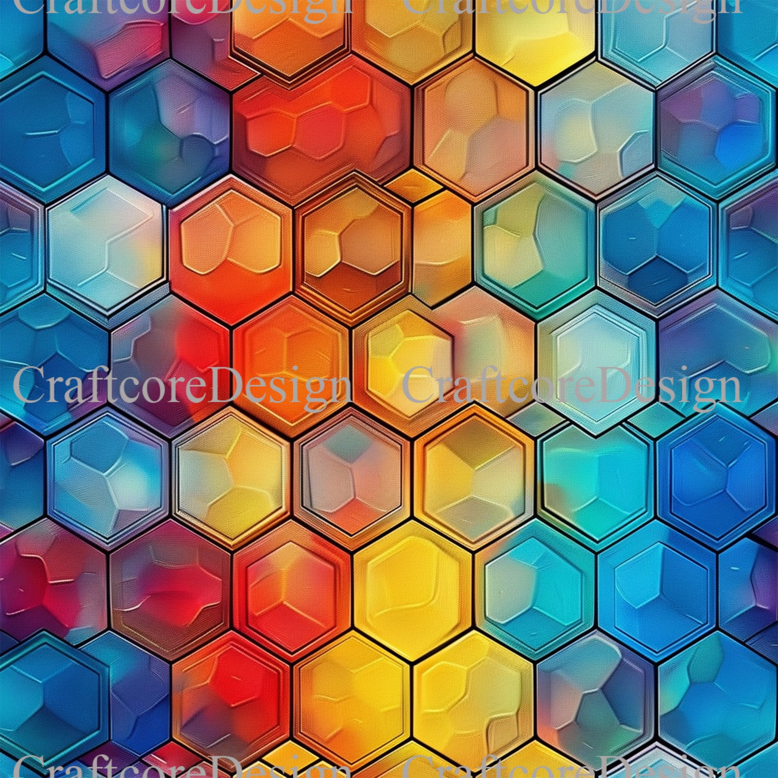 Rainbow Hexagon Honeycomb Seamless File | Colorful Honeycomb Design ...