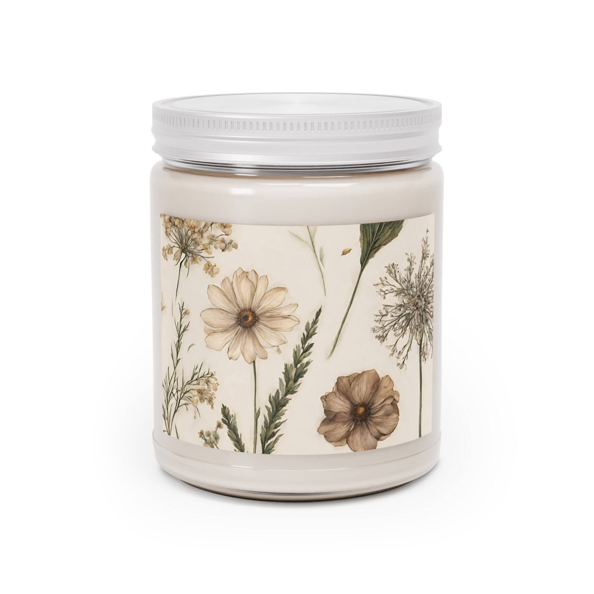 Flower Design Scented Candles, 9oz, Candle, Soy Wax, - Etsy