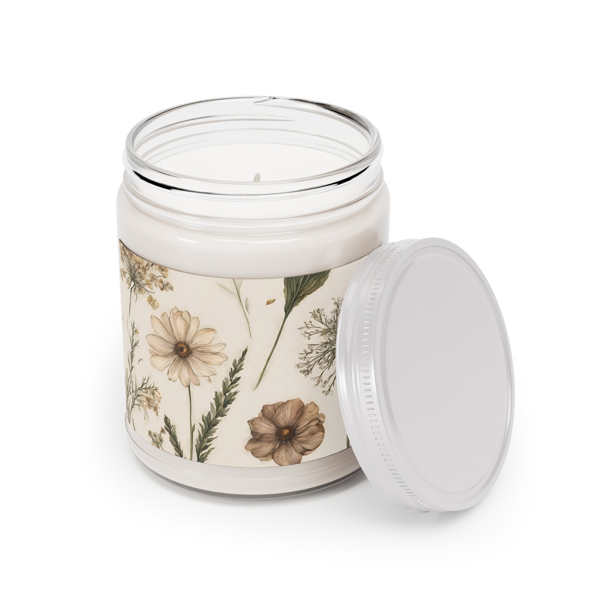 Flower Design Scented Candles, 9oz, Candle, Soy Wax, - Etsy