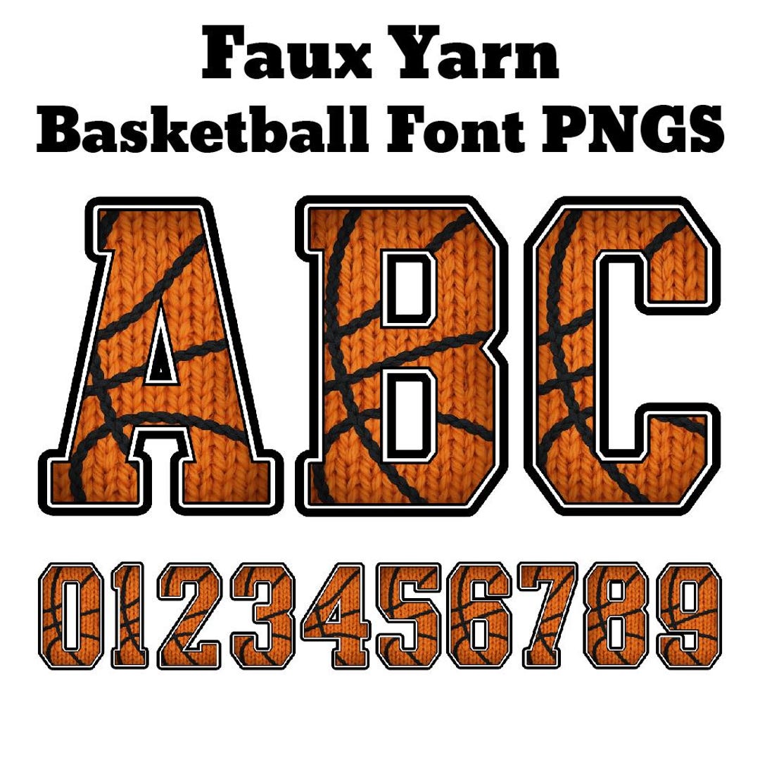 Basketball Font PNG Bundle: Faux Yarn Varsity Letters, Team Alphabet ...
