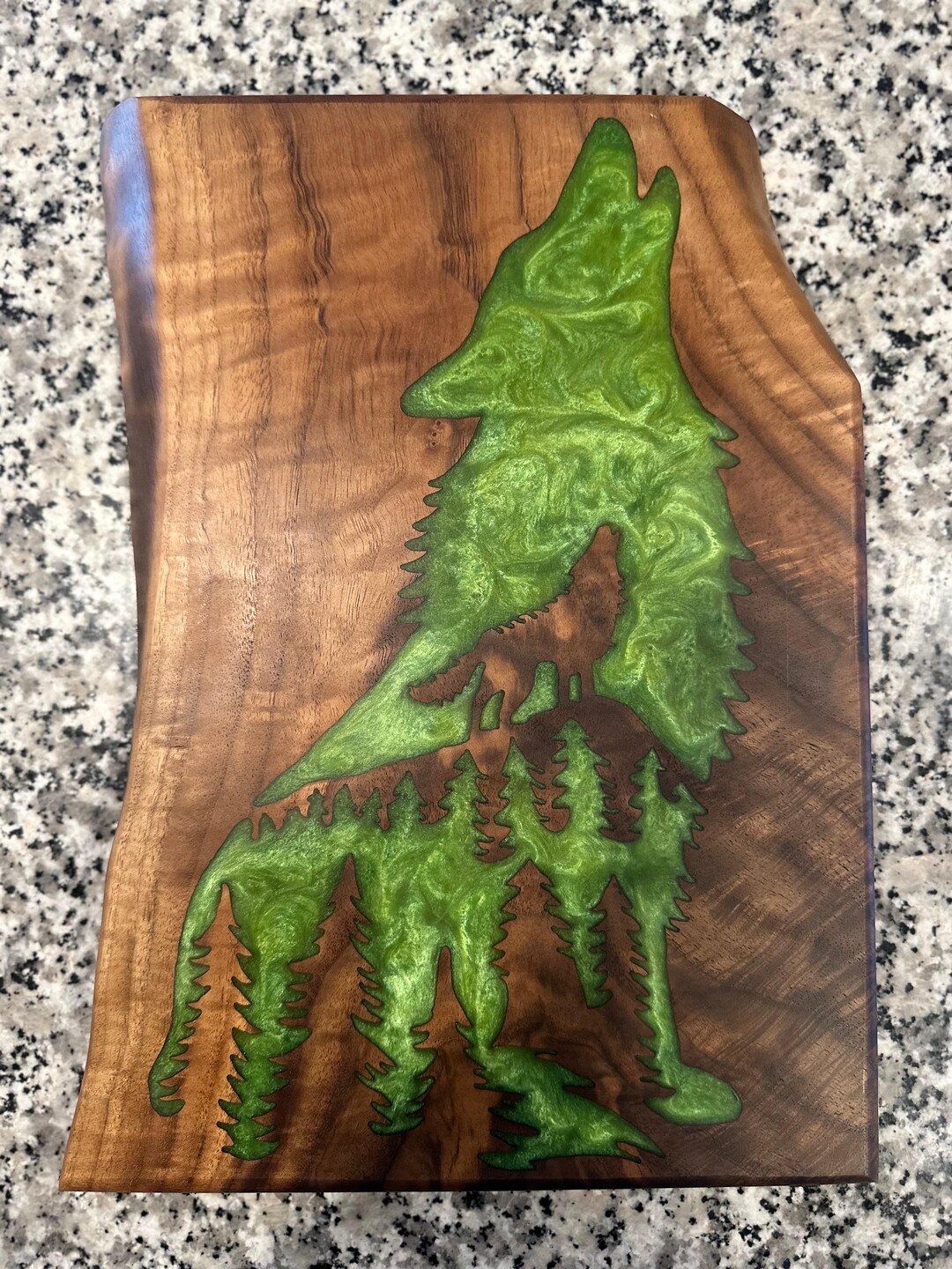 Black Walnut Wolf Epoxy Cutting Board - Etsy