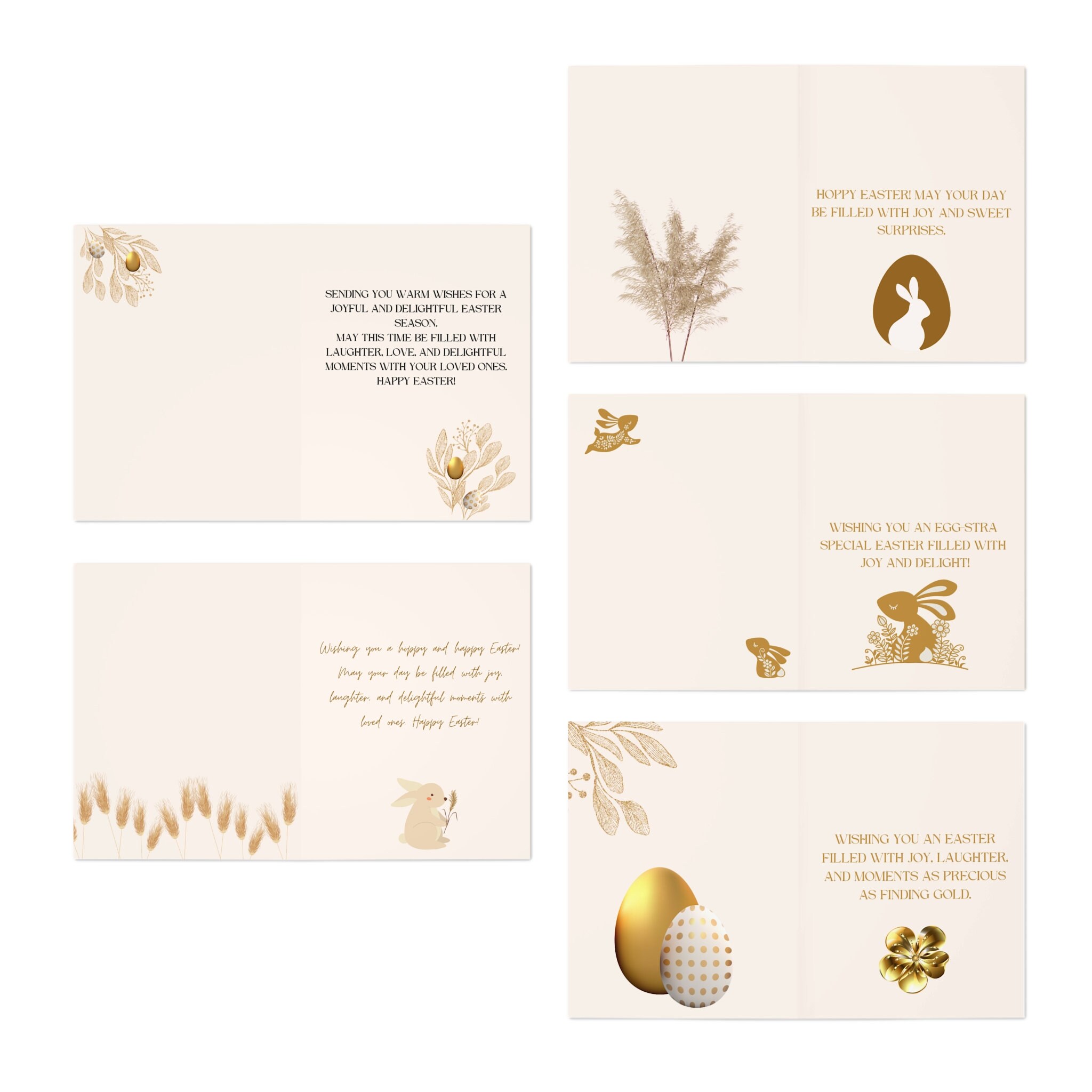 Easter Gold Tones Greeting Cards Multi-design (5-pack) - Etsy