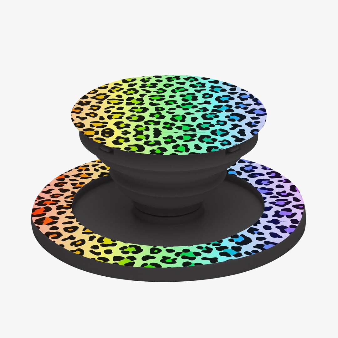 80's Rainbow Leopard Magnetic Pop Socket - Etsy