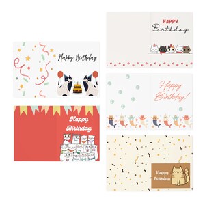 Happy Birthday Purr-fectly Made Multi-design Greeting Cards (5-pack) - Etsy