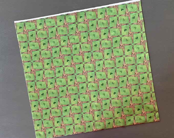 St. Brigid's Cross Minky Fabric Piece. 18 by 18 Inch Square. Soft Green ...