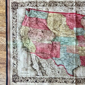 USA Map Fabric Piece. 20 by 13.5 Inch. Small Vintage United States of ...