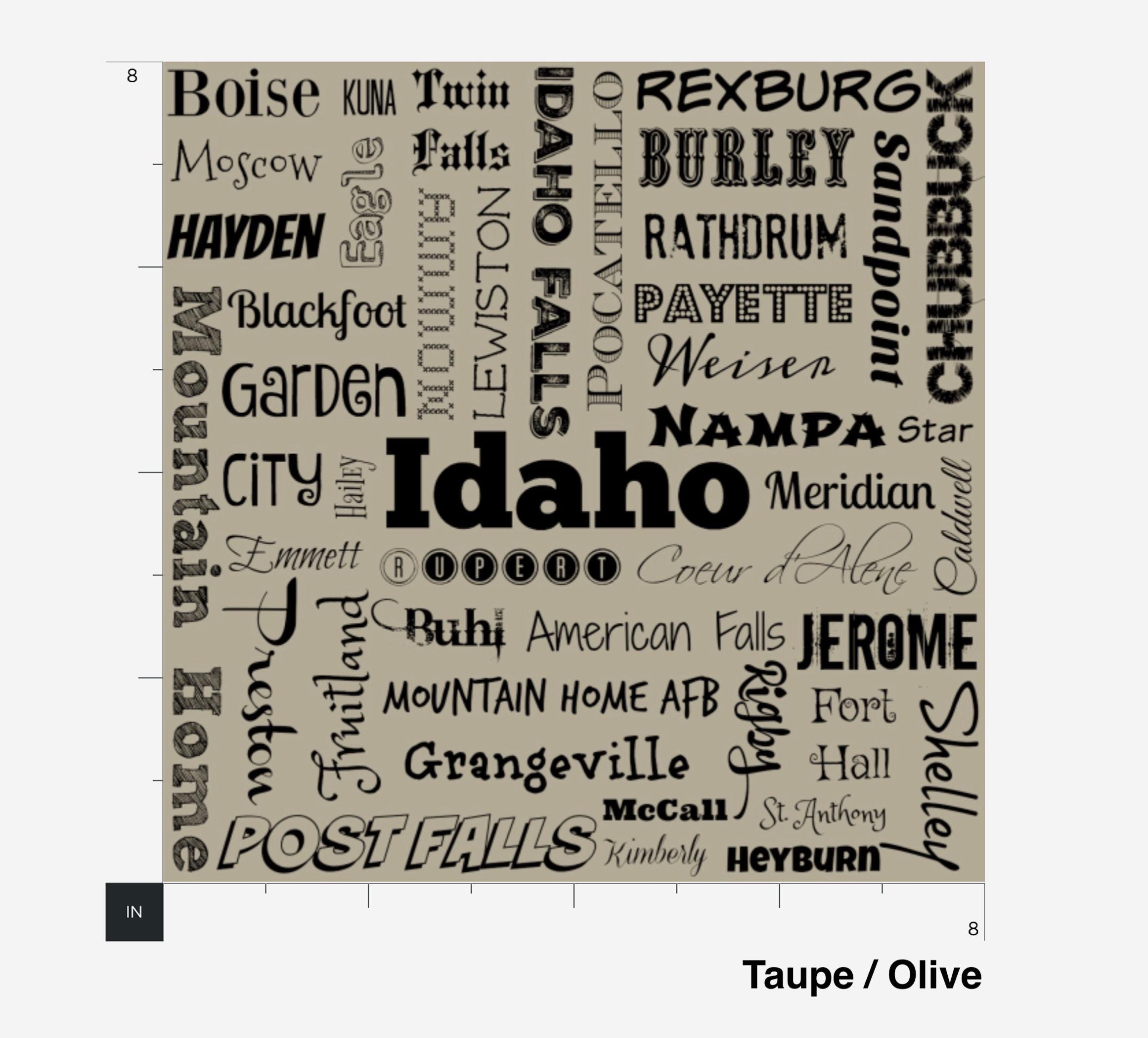 Idaho Fabric Yardage. ID Cities Cotton Material by the Fat Quarter or ...