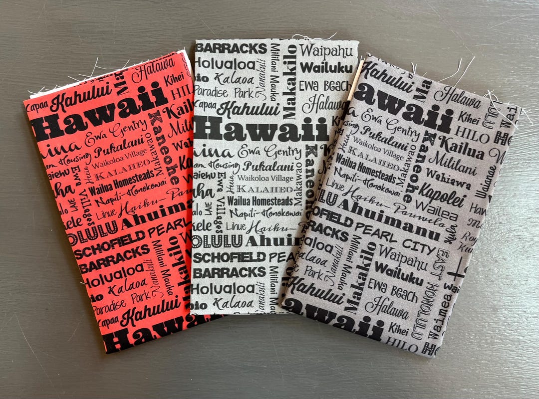 Hawaii Fabric Yardage. HI Cities Cotton Material by the Fat Quarter or ...