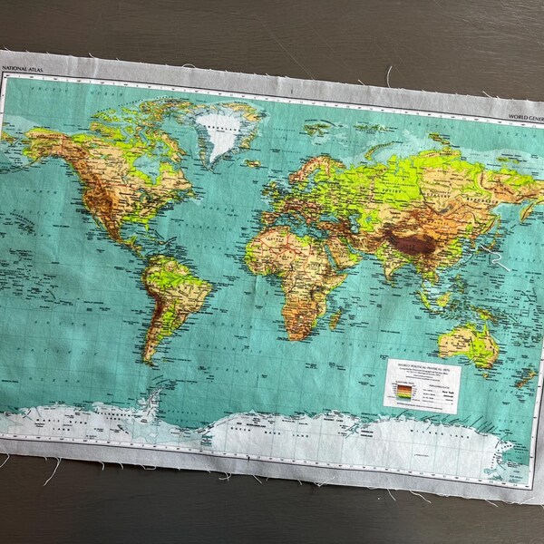 World Map Fabric - Etsy