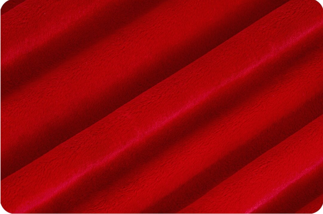 Scarlet Minky Solid Cuddle 3 by Shannon Fabrics. Smooth Red Fabric by ...
