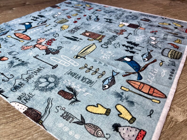 Colorado Minky Fabric Piece. 18 by 18 Inch Square. Soft CO Animal ...