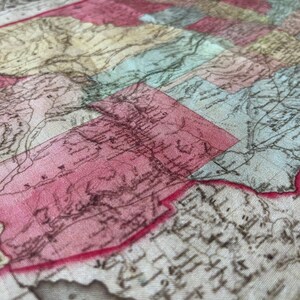 USA Map Fabric Piece. 20 by 13.5 Inch. Small Vintage United States of ...