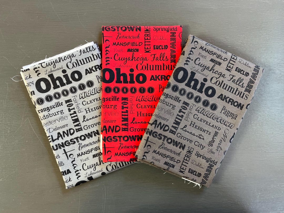 Ohio Fabric Yardage. OH Cities Cotton Material by the Fat Quarter or ...