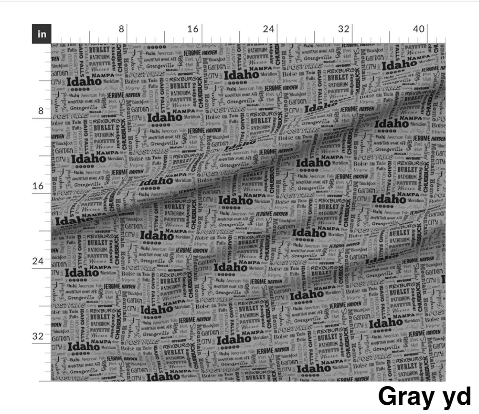 Idaho Fabric Yardage. ID Cities Cotton Material by the Fat Quarter or ...