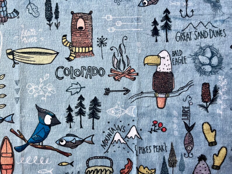 Colorado Minky Fabric Piece. 18 by 18 Inch Square. Soft CO Animal ...