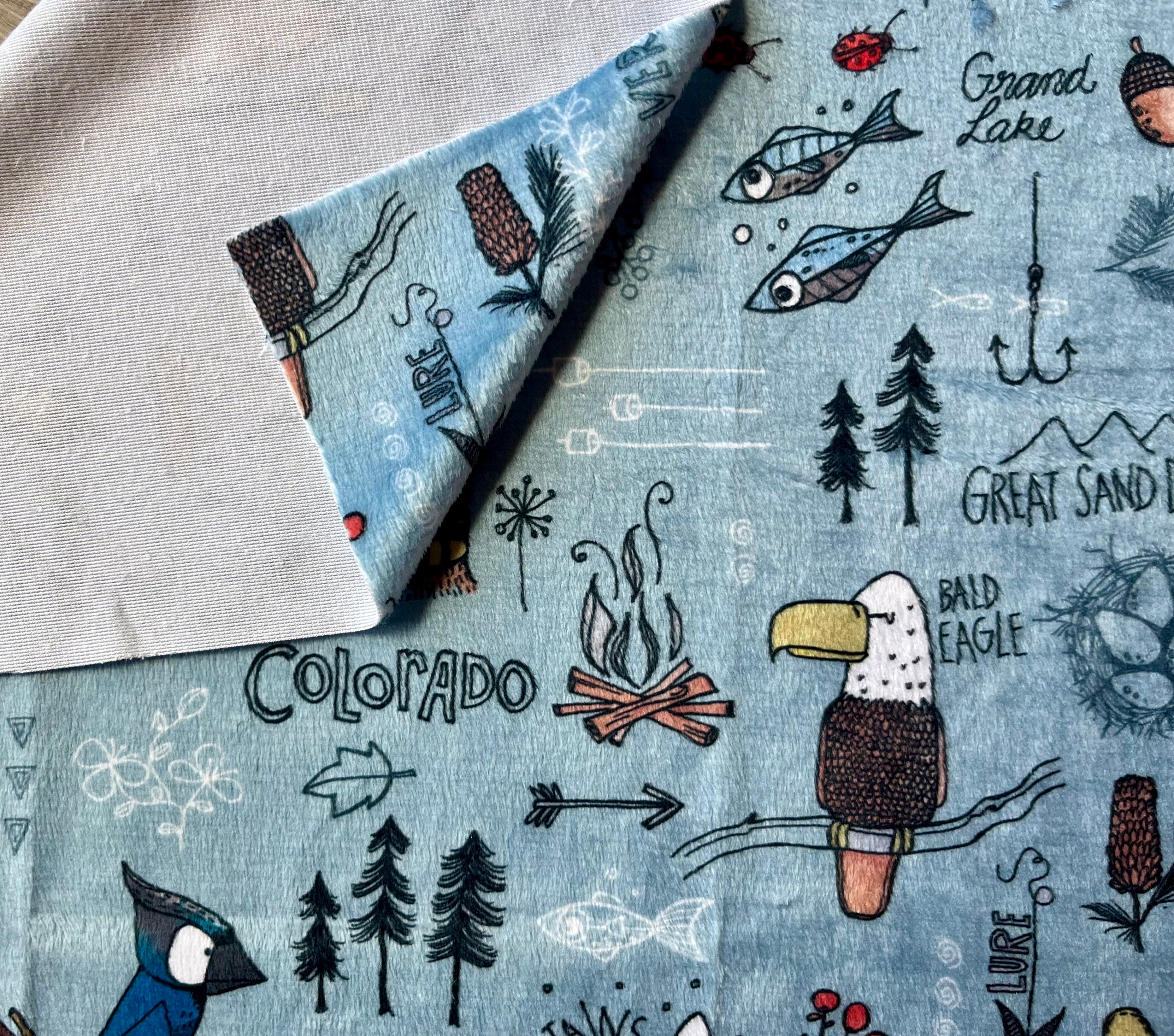 Colorado Minky Fabric Piece. 18 by 18 Inch Square. Soft CO Animal ...