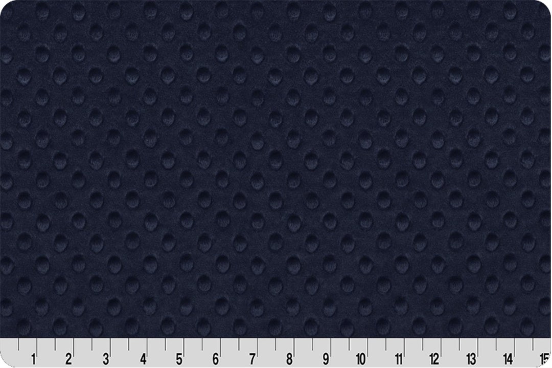 Navy Minky Cuddle Dimple by Shannon Fabrics. Dotted Dark Blue Polyester ...