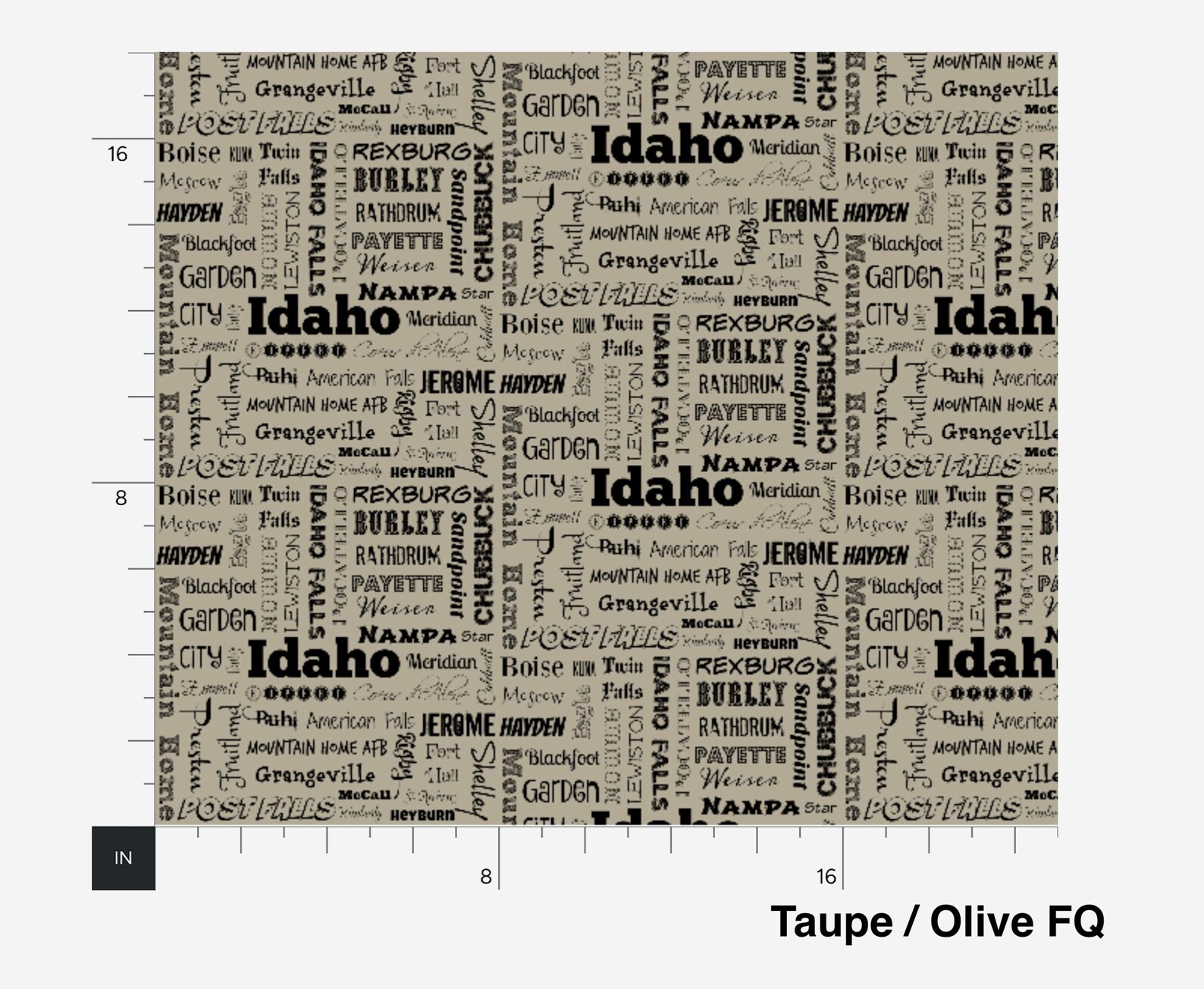 Idaho Fabric Yardage. ID Cities Cotton Material by the Fat Quarter or ...
