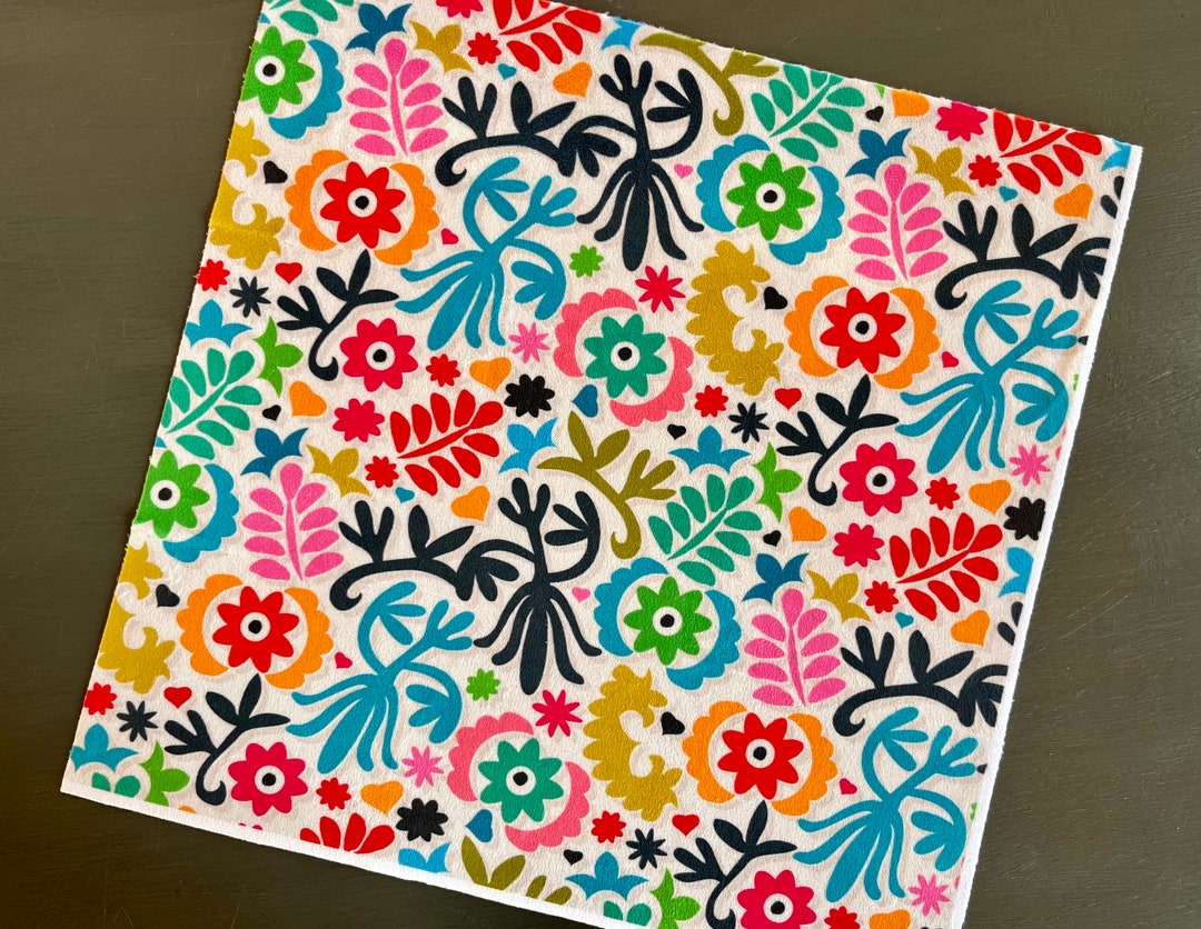 Uzbekistan Theme Minky Fabric Square. 18 by 18 Inch. Soft Polyester ...