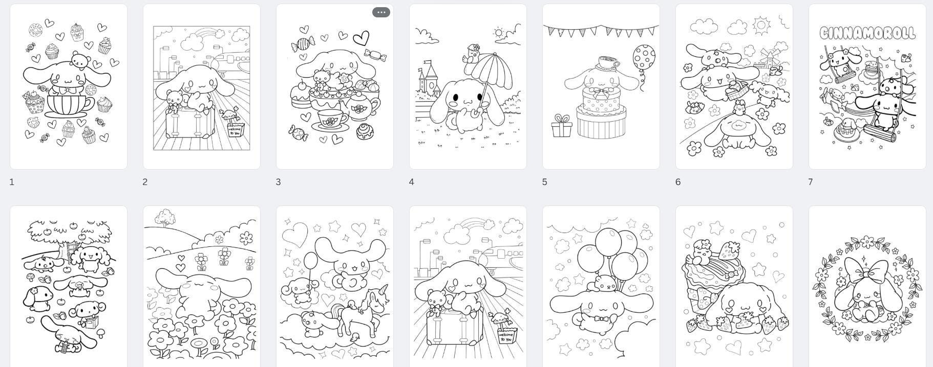 Cute Cinna Mon Roll Coloring Pages | Kitty and Friends - Etsy