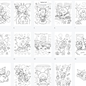 Kawaii Ku Romi Cute Coloring Pages - Etsy Australia