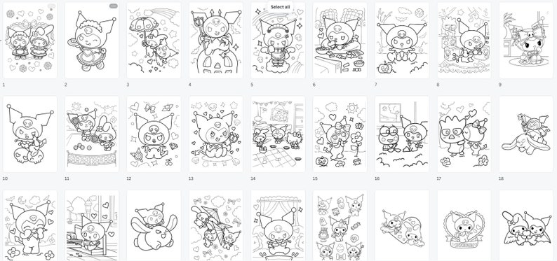 Kawaii Ku Romi Cute Coloring Pages - Etsy Australia