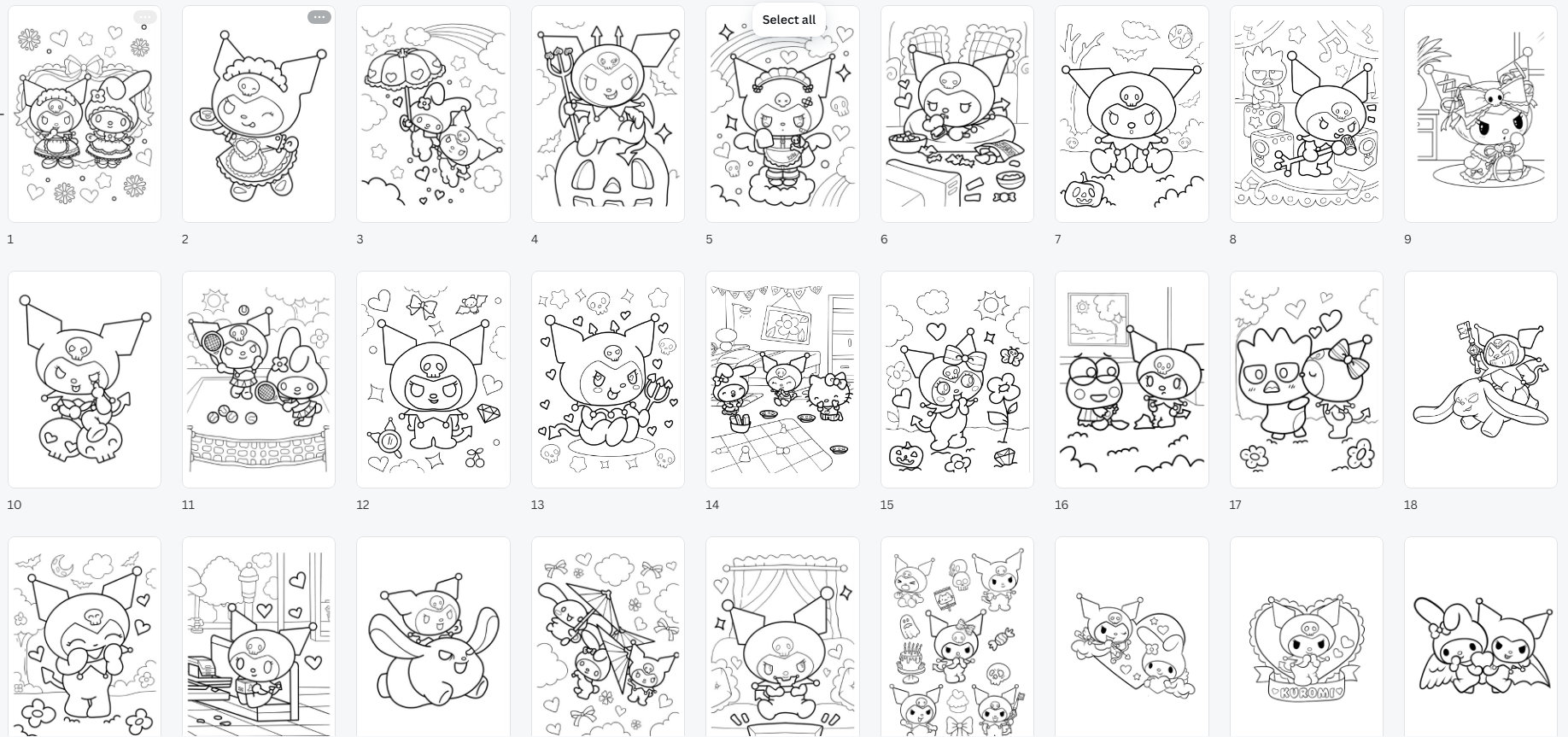 Kawaii Ku Romi Cute Coloring Pages - Etsy