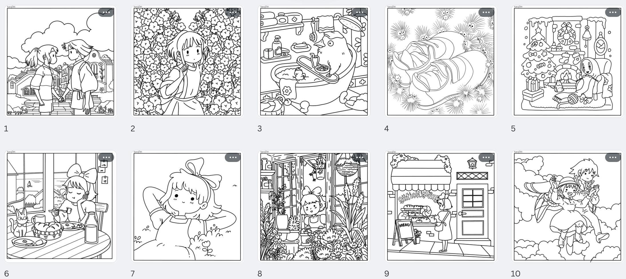 Studio Ghibli Coloring Pages - Etsy
