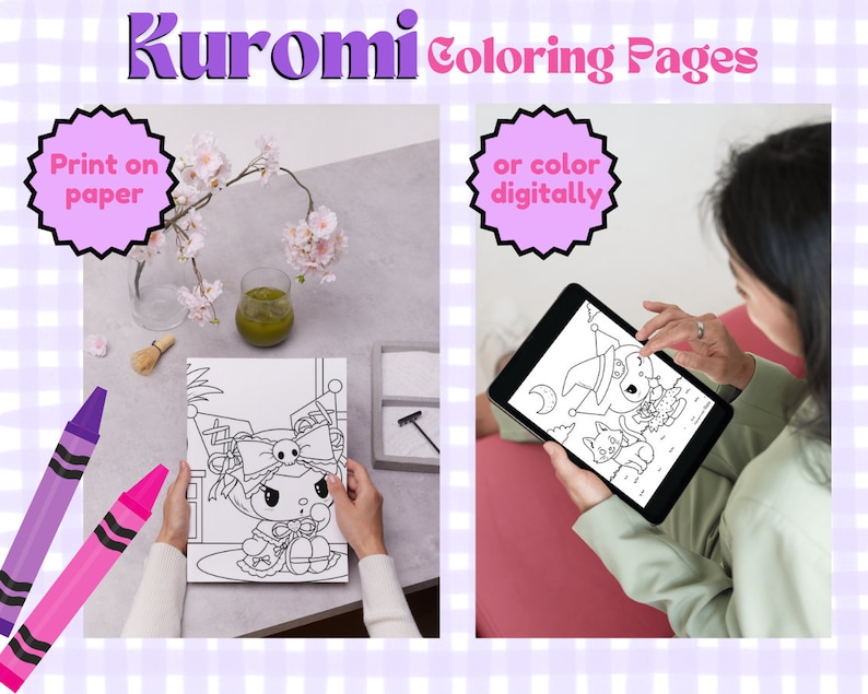 Kawaii Ku Romi Cute Coloring Pages - Etsy Australia