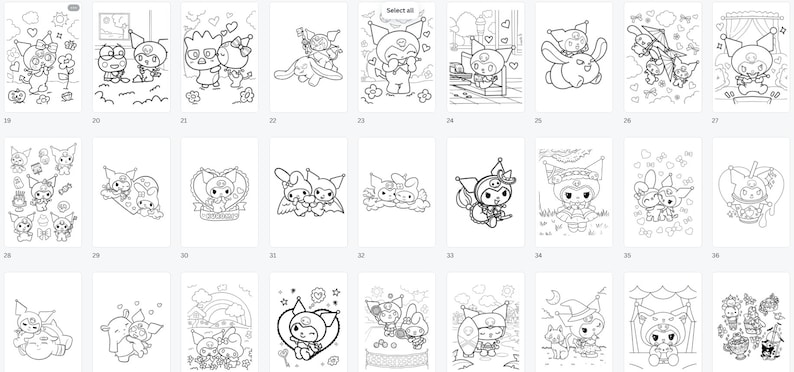 Kawaii Ku Romi Cute Coloring Pages - Etsy Australia