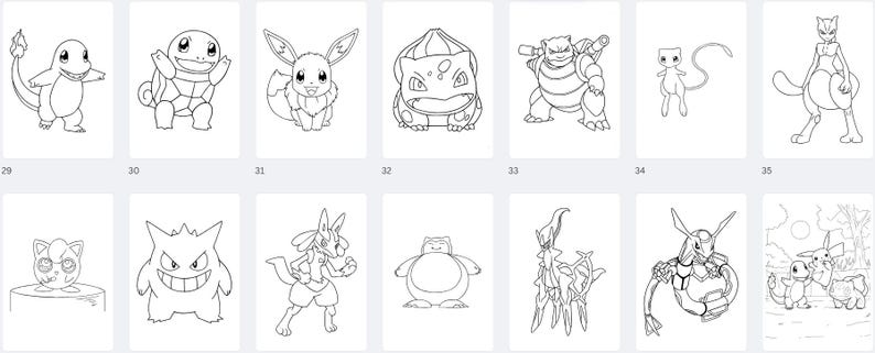 Pokemon 100 Coloring Pages | Digital | Printable - Etsy