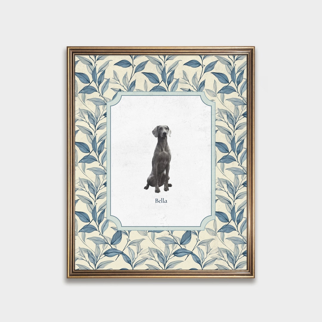 Custom Vintage Pet Wall Art, Botanical Pattern Nursery Art ...