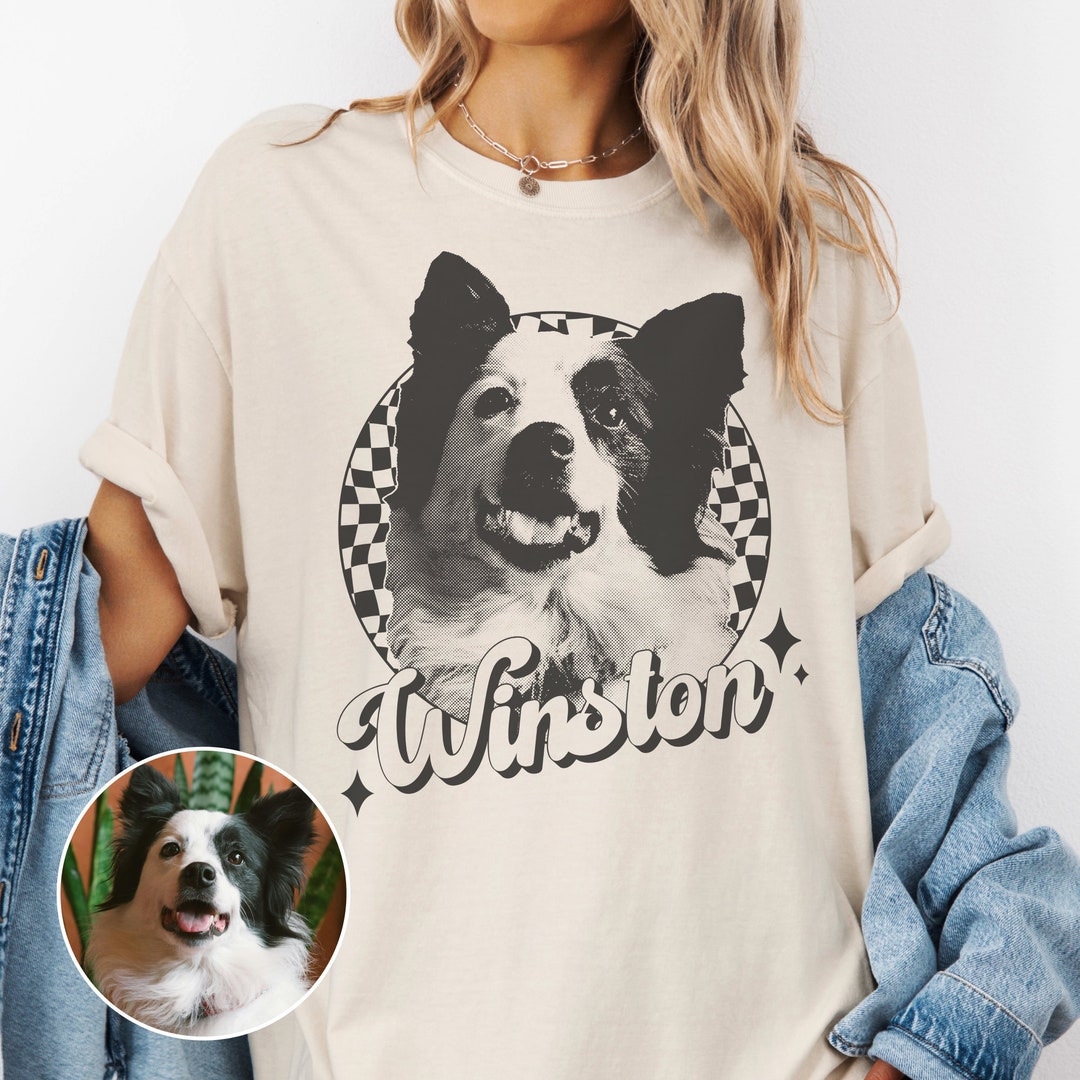 Custom Vintage Pet Unisex T-shirt, Pet Photo + Name Custom Personalized ...