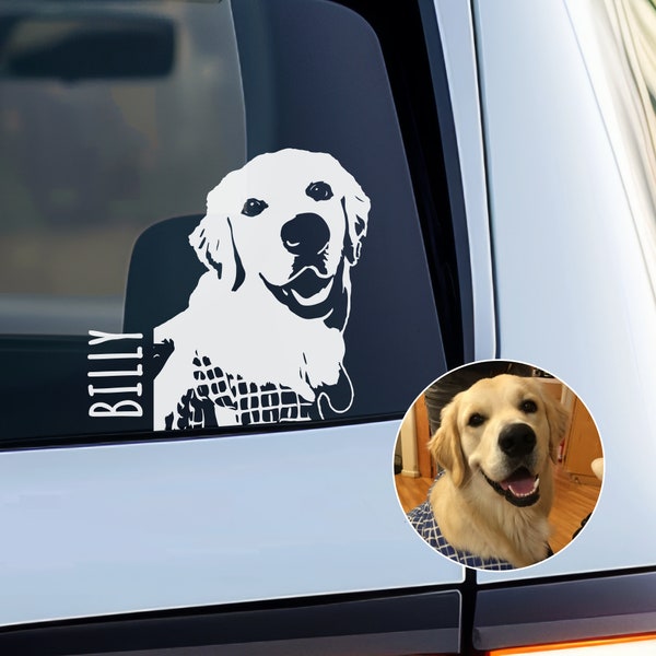 Custom Dog Face Car Sticker - Etsy