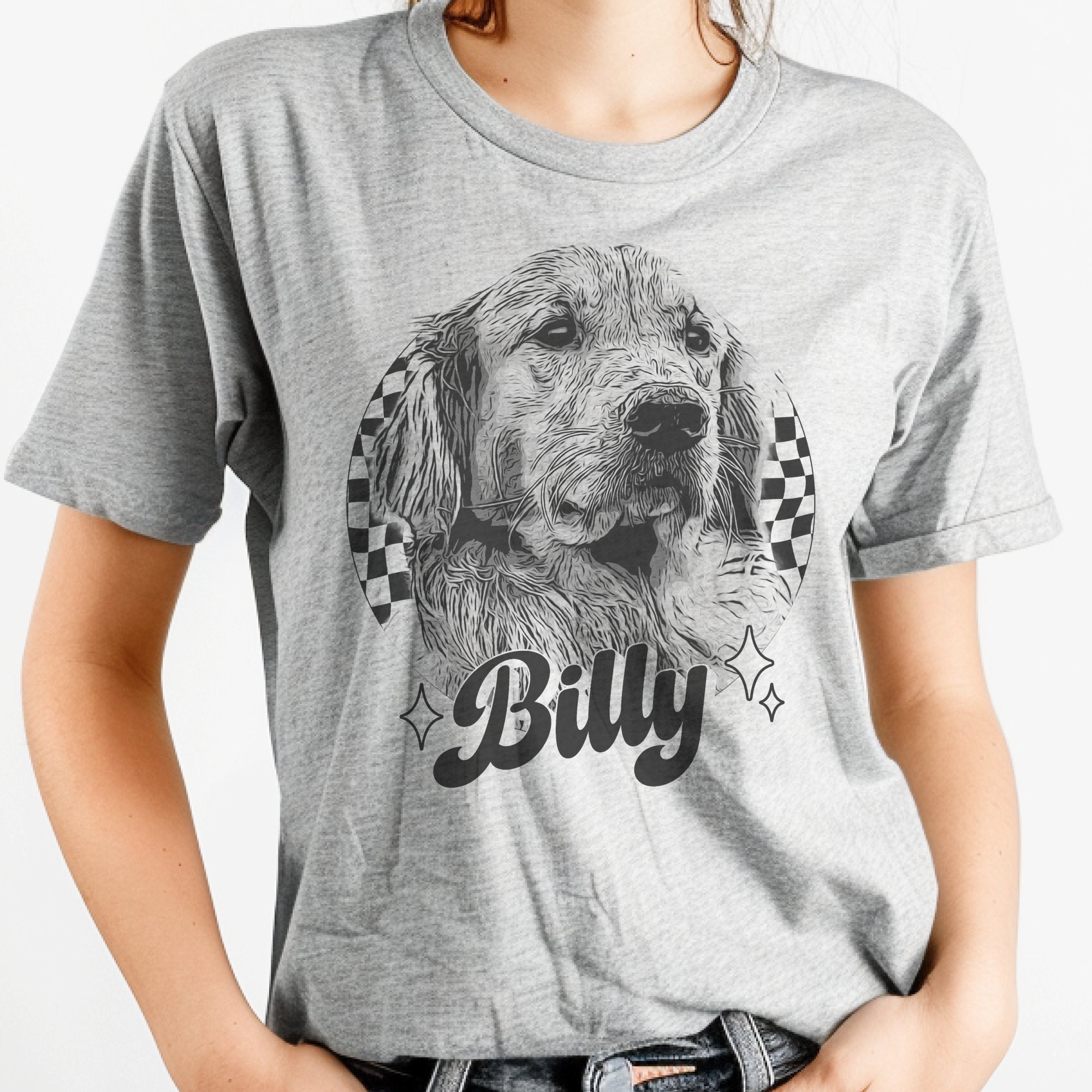 Custom Vintage Pet Unisex T-shirt, Pet Photo Name Custom Personalized ...