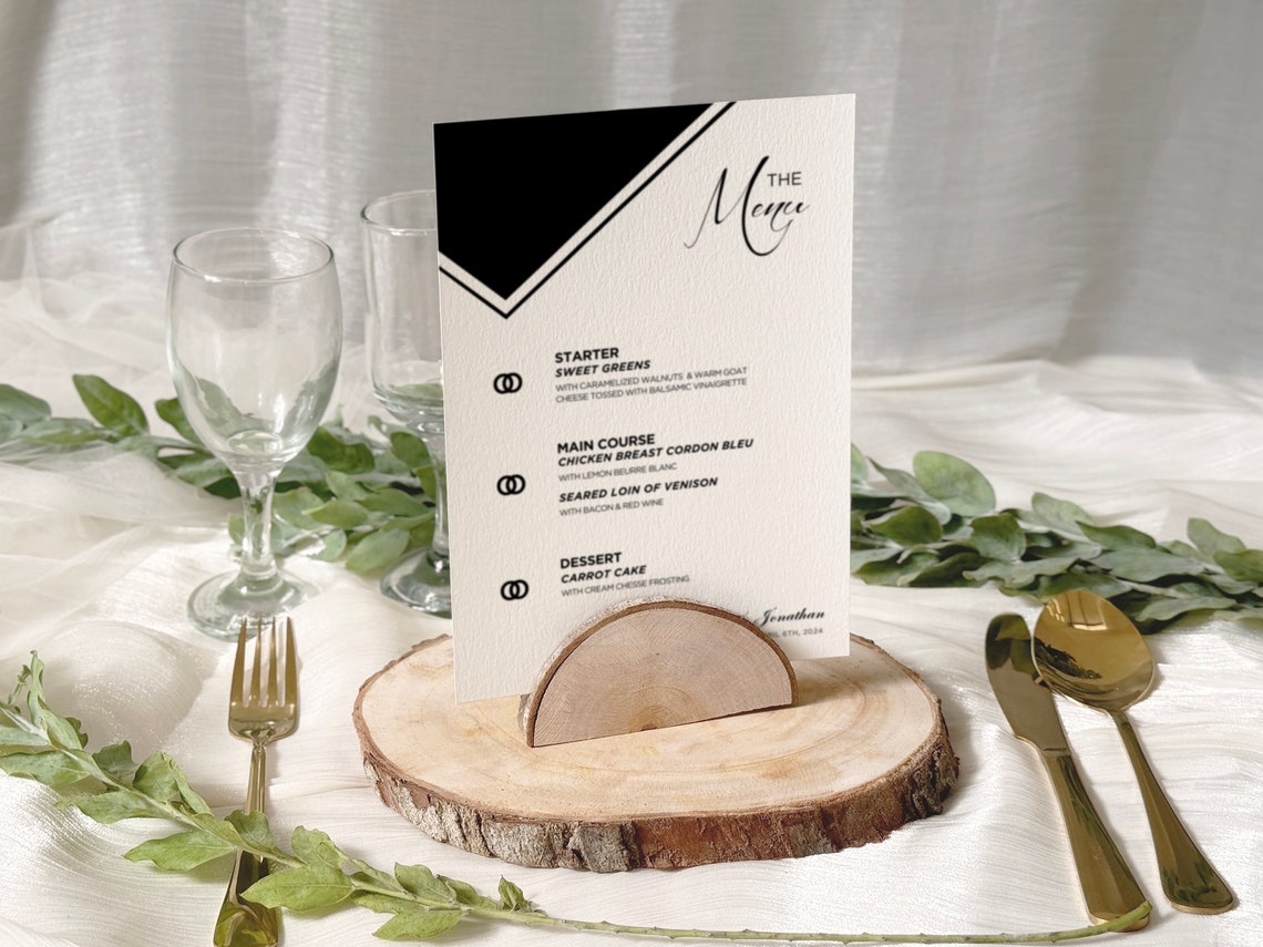 Template for Wedding Menu, Simple Wedding Menu Design, Editable and ...