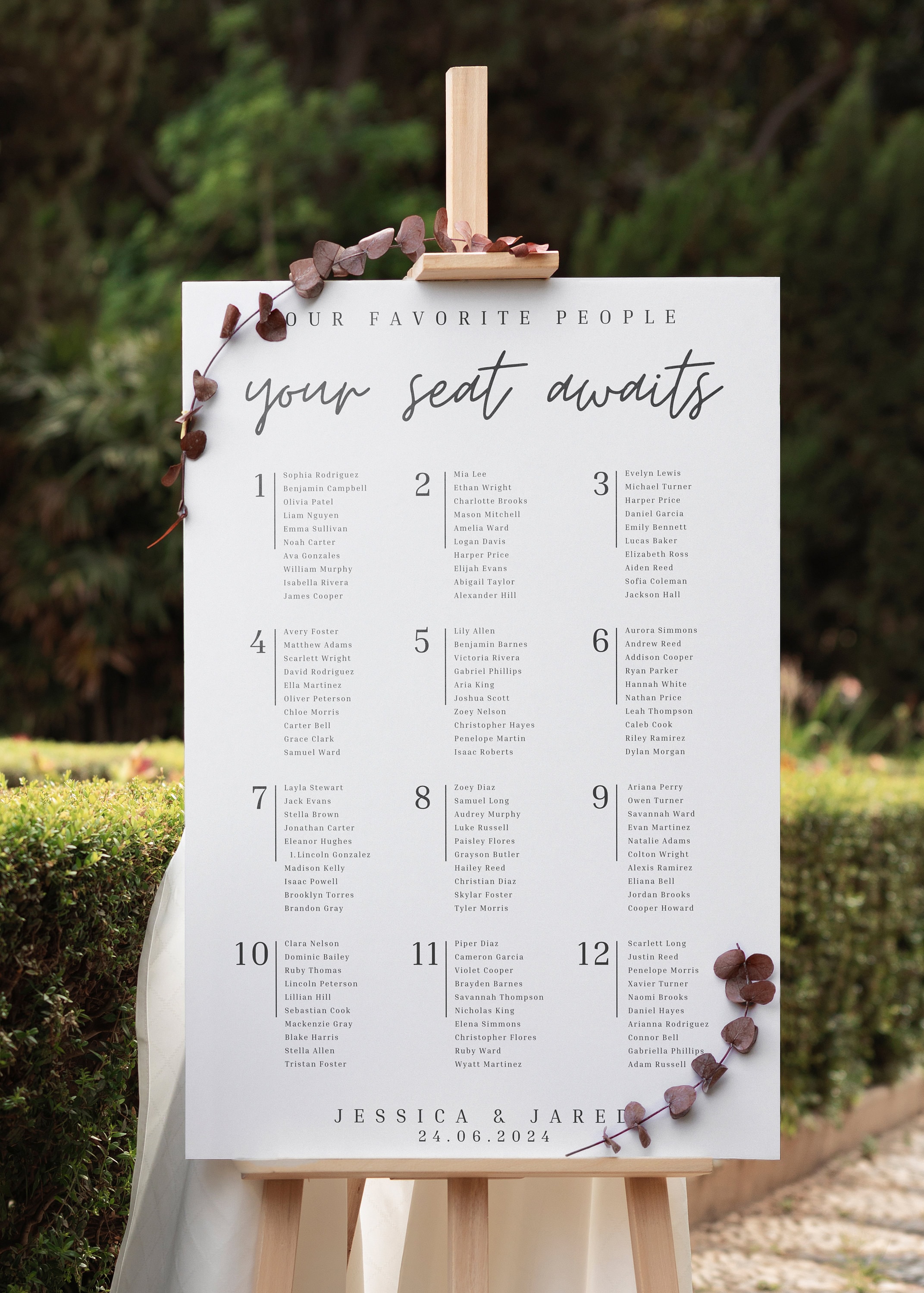Wedding Seating Chart , Handwritten , Personalized , Name Plate ...