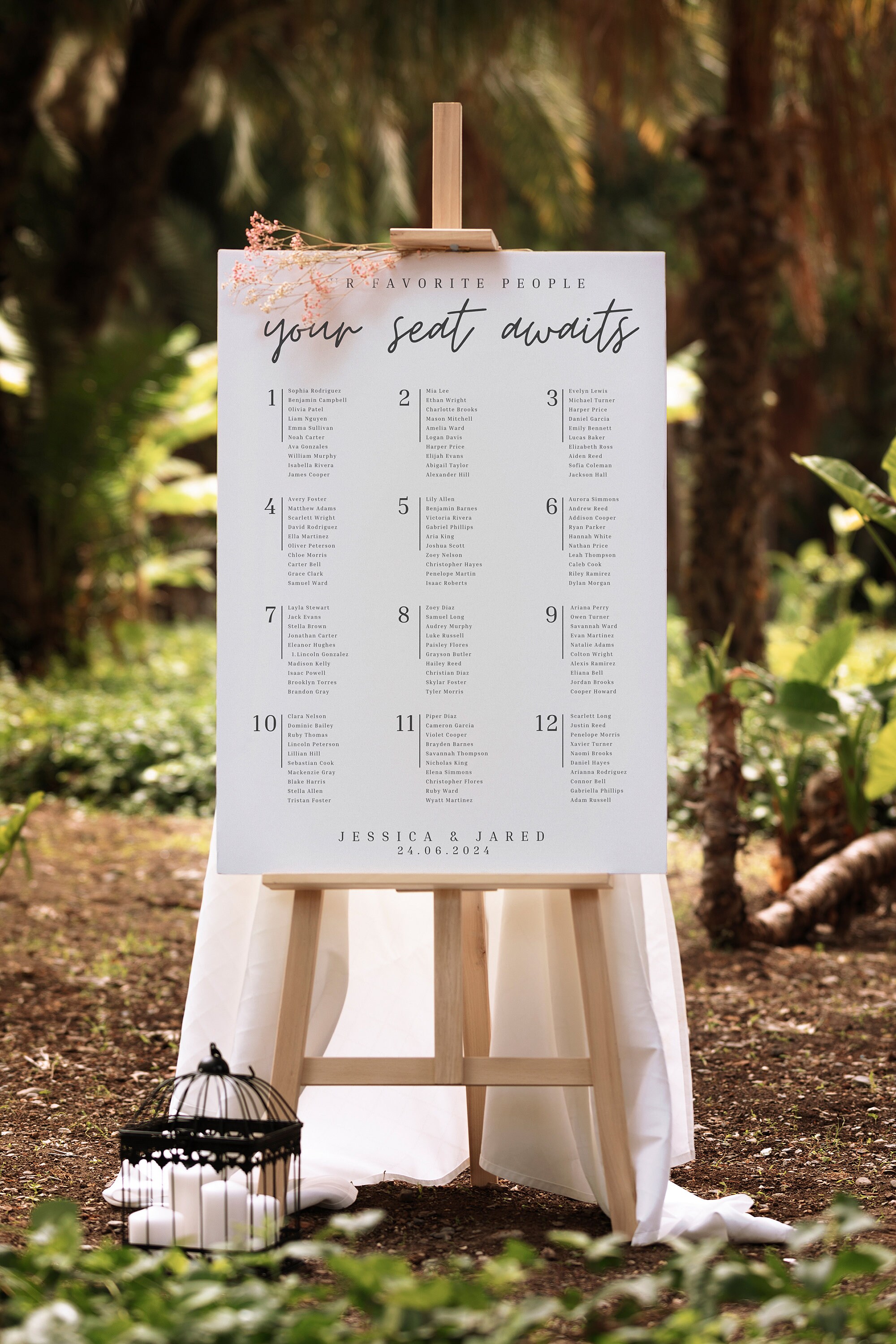 Wedding Seating Chart , Handwritten , Personalized , Name Plate ...
