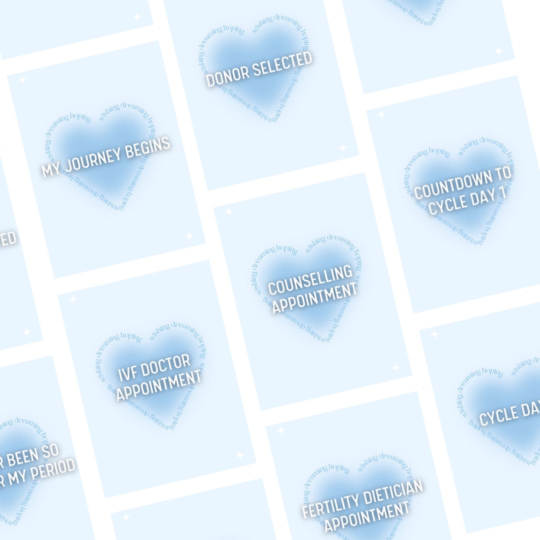 IVF Milestone Cards for SMBC blue Hearts - Etsy