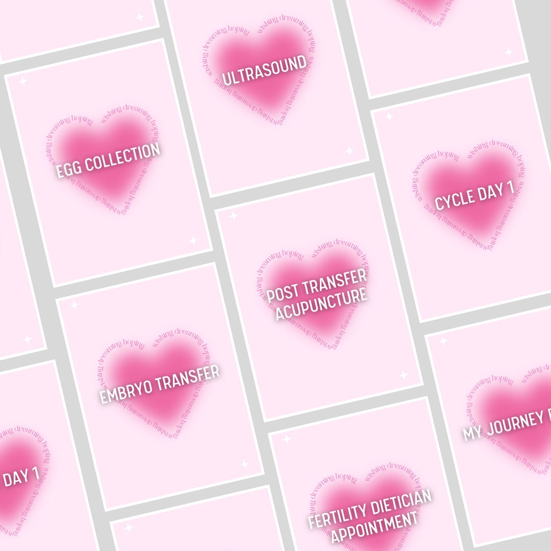 IVF Milestone Cards for SMBC pink Hearts - Etsy