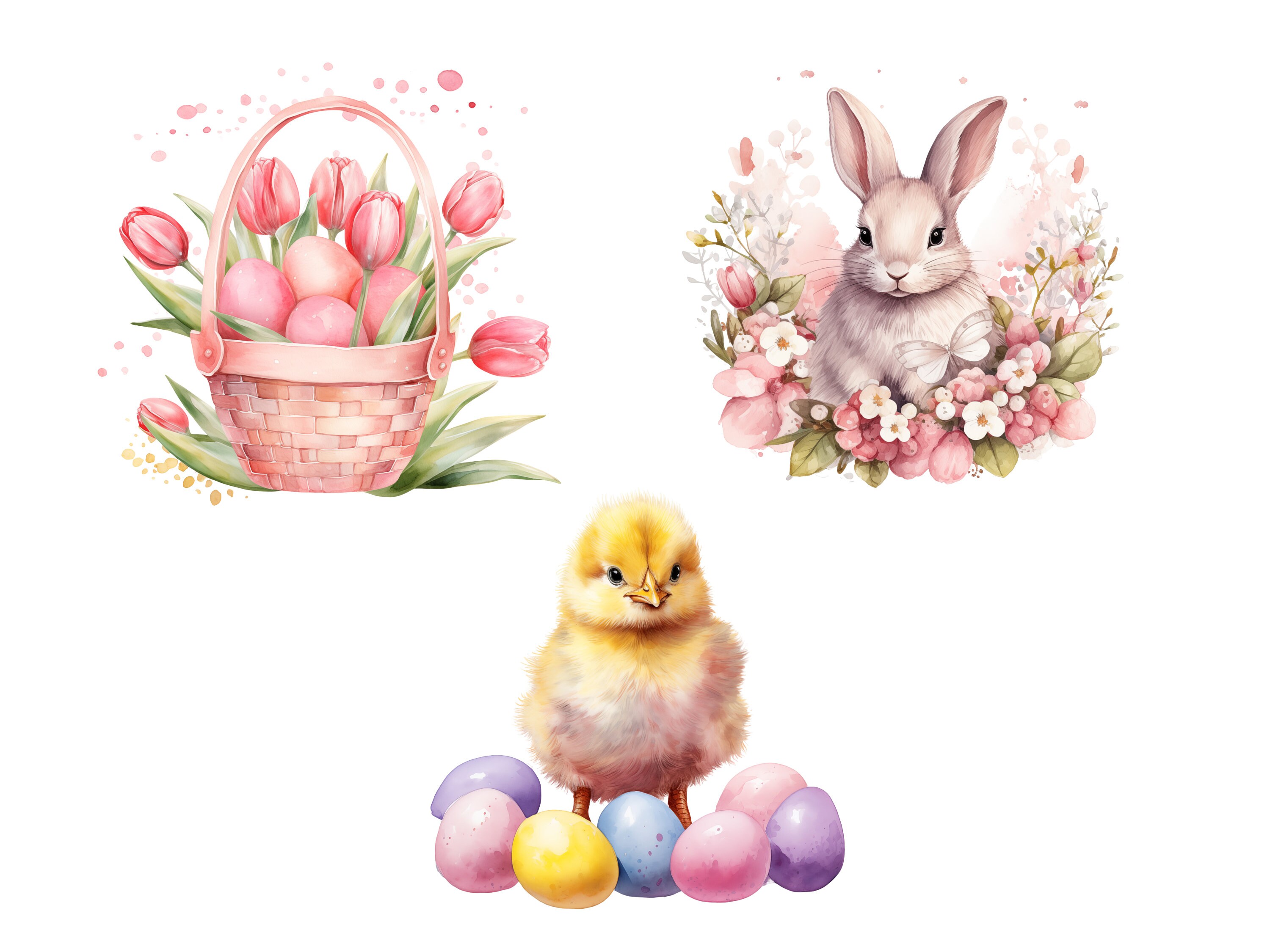 Pink Easter Watercolor Clipart, Pink Easter PNG, 19 Pink Easter ...