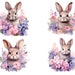 Purple Easter Watercolor Clipart, Purple Floral Bunnies, Easter Bunny ...