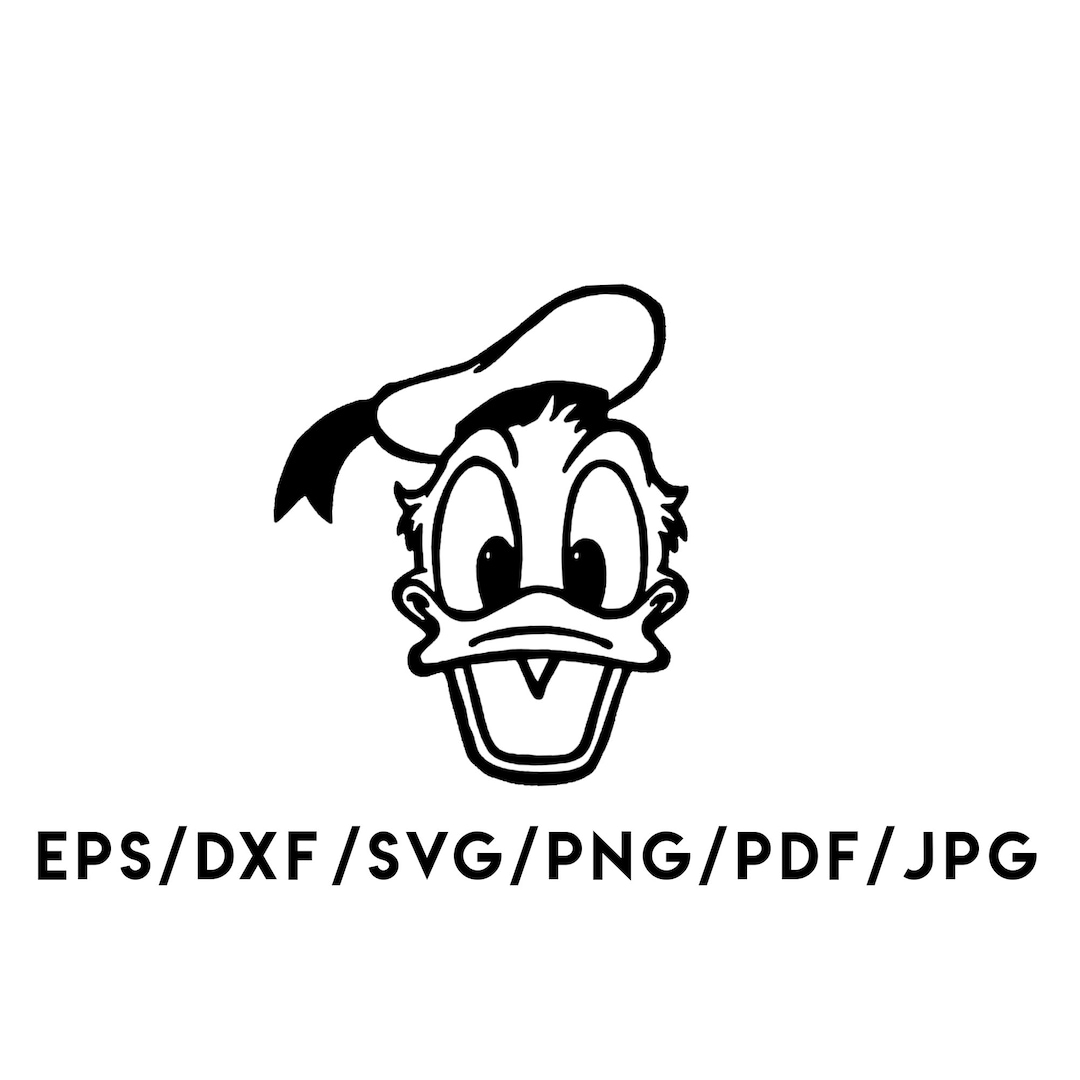 Donald Duck Design Instant Download Svg, Eps, Dxf, Png, Pdf, Jpg ...