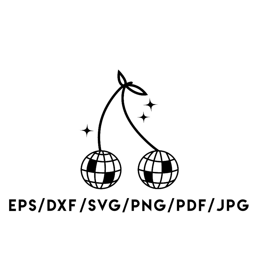 Disco Cherry Design Instant Download Svg, Eps, Dxf, Png, Pdf, Jpg ...