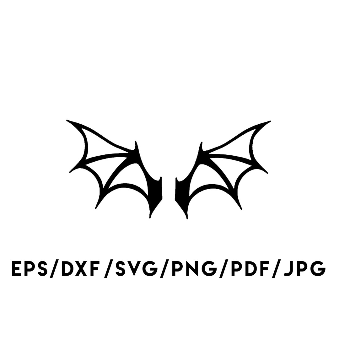 Bat Wings Design Instant Download Svg, Eps, Dxf, Png, Pdf, Jpg Digital ...