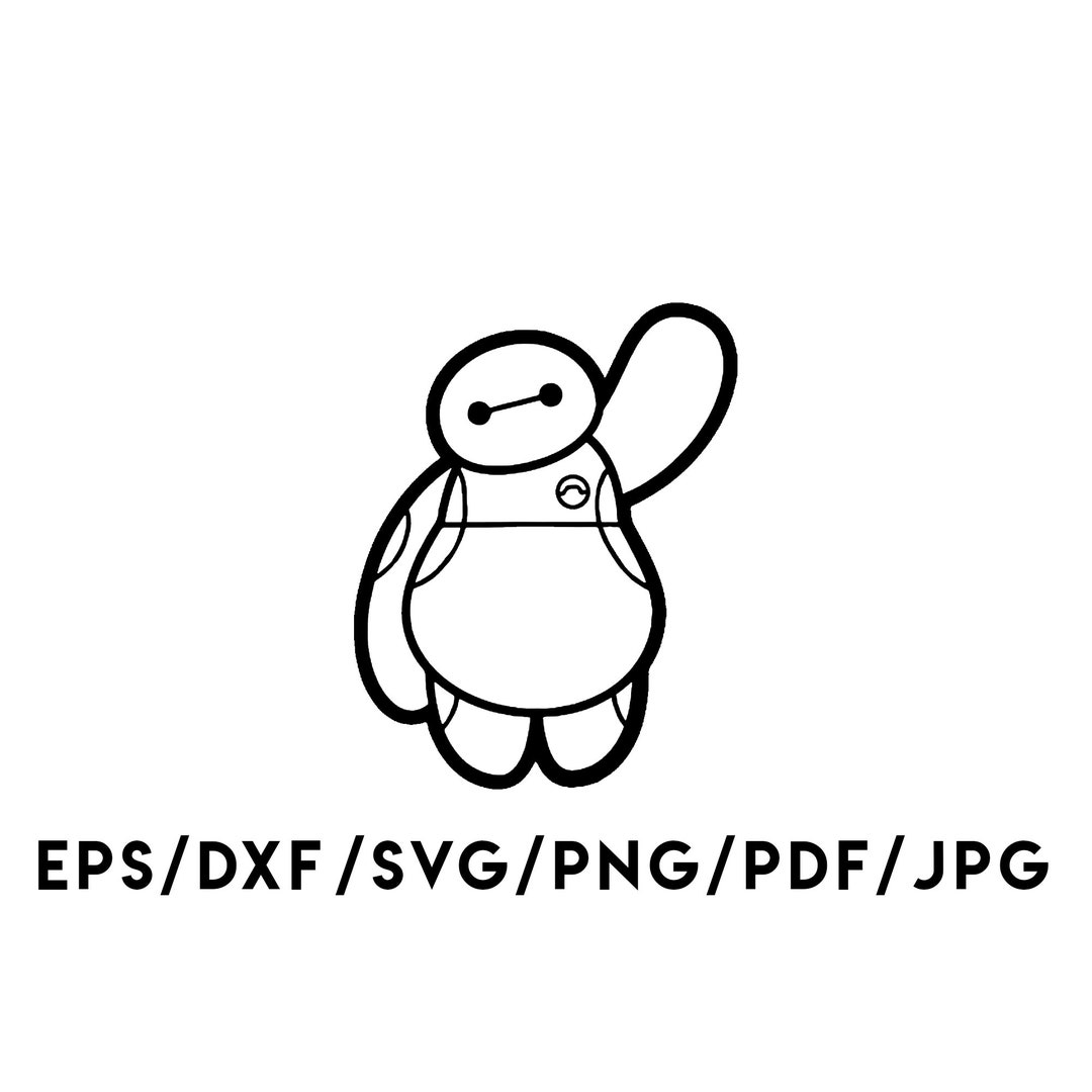 Baymax Design Instant Download Svg, Eps, Dxf, Png, Pdf, Jpg Digital Download - Etsy