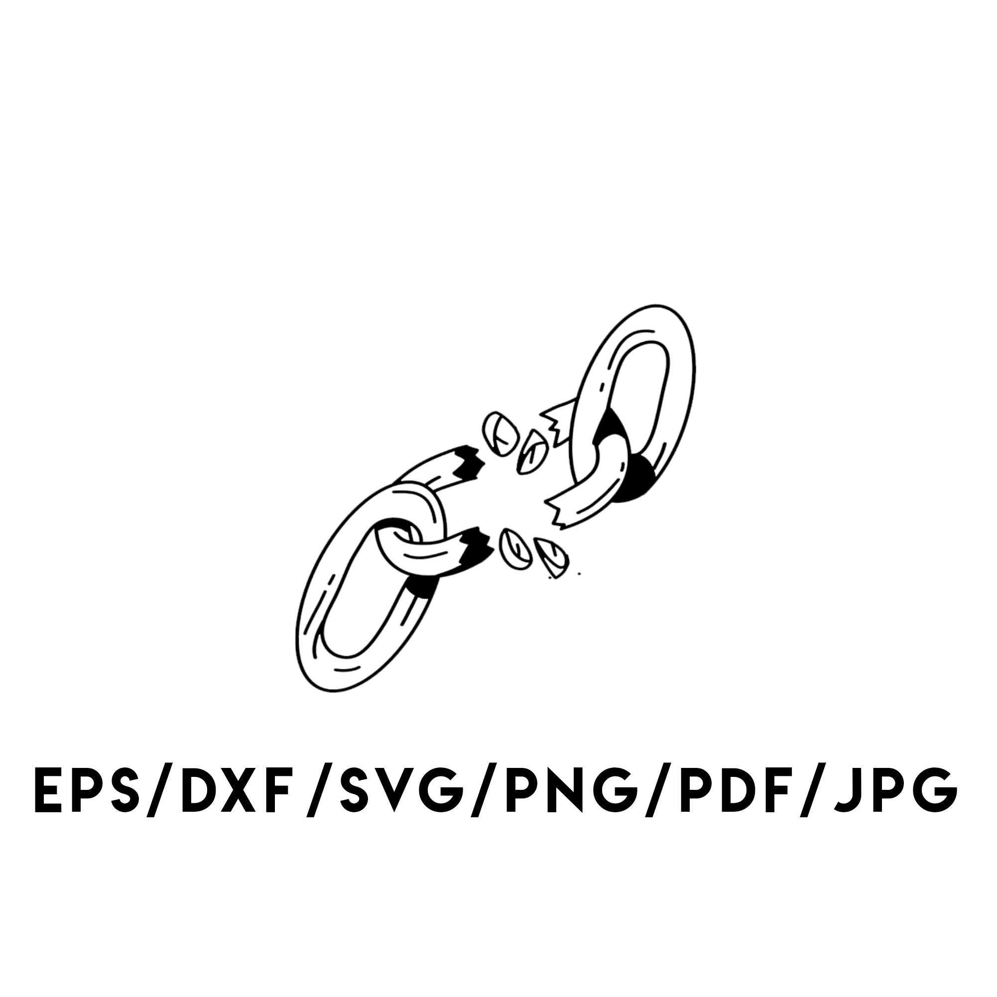 Broken Chain Design Instant Download Svg, Eps, Dxf, Png, Pdf, Jpg ...